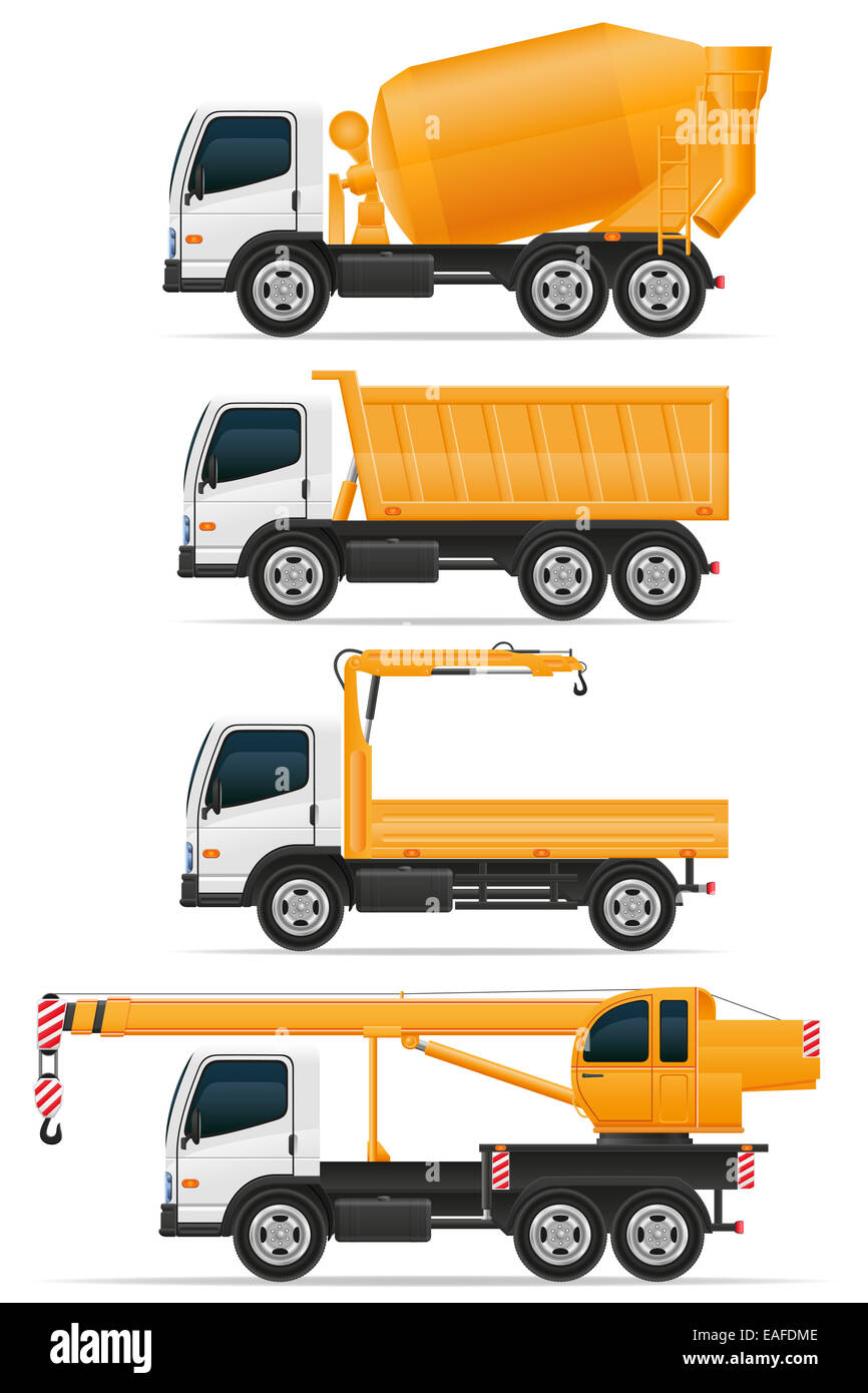festgelegte Symbole LKW konzipiert zur Bau Veranschaulichung isoliert ...