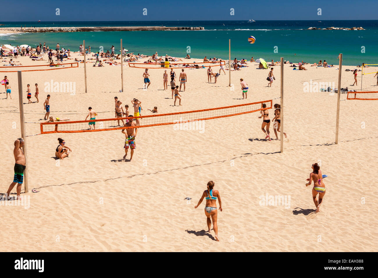 Women play beach volleyball in -Fotos und -Bildmaterial in hoher ...