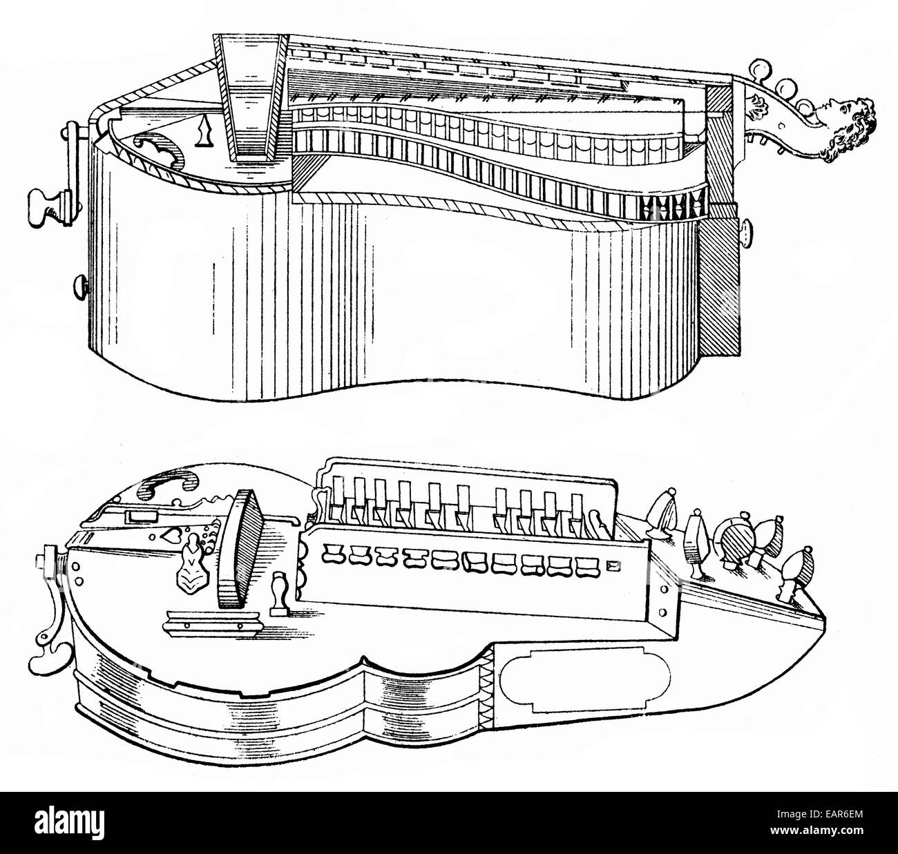 eine Drehleier, ein altes Stringed Instrument Eine Drehleier Oder ...