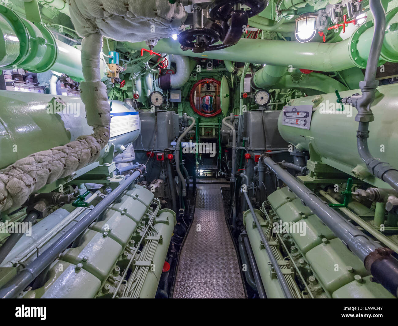 Maschinenraum des historischen deutschen u-Boot-U-2540 "Wilhelm Bauer ...