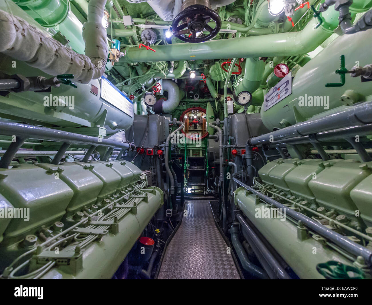 Maschinenraum des historischen deutschen u-Boot-U-2540 "Wilhelm Bauer ...