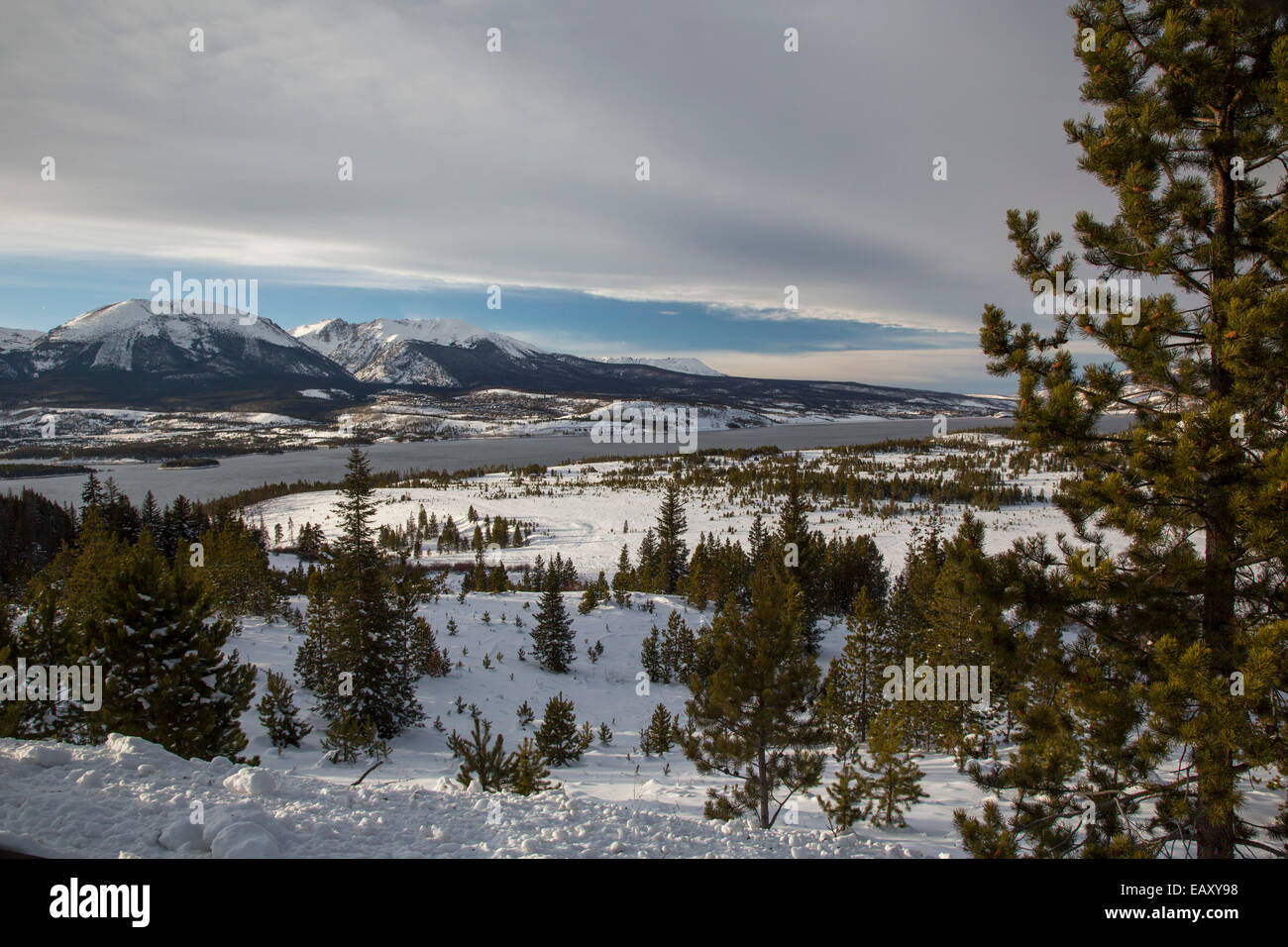 Dillon, Colorado - Dillon Reservoir in White River National Forest. Der ...