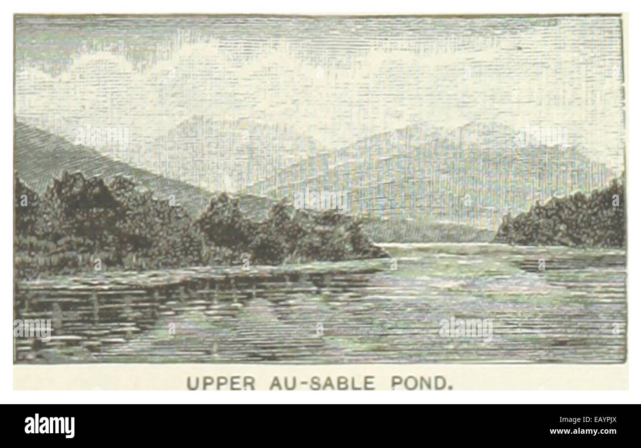 Diese Karte von 1891 aus US-NY zeigt den Upper Au-Sable Pond in New ...