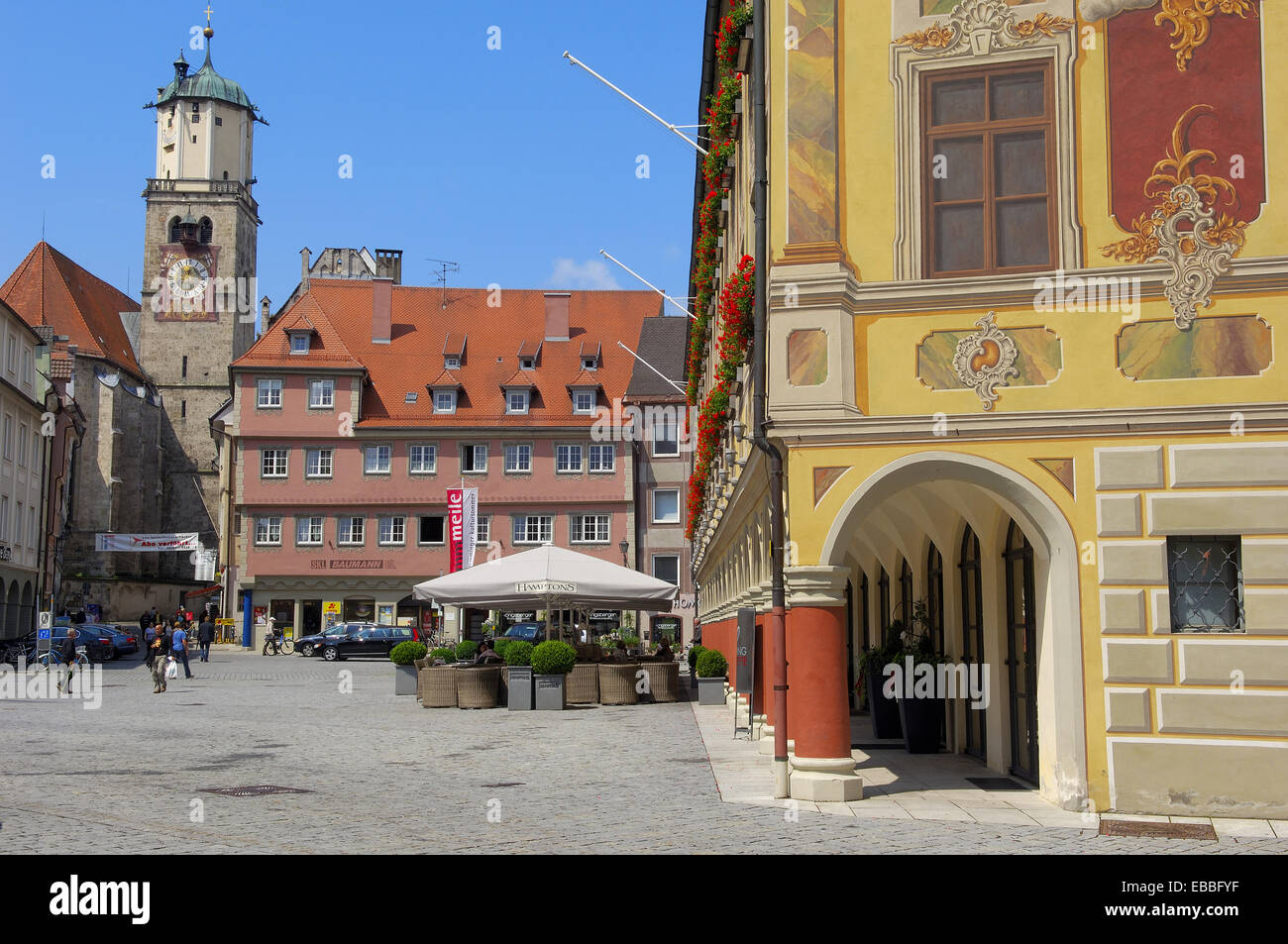 Memmigen, Allgäu, Steuerhaus, Hamptons Cafe Markt Platz, Marktplatz ...