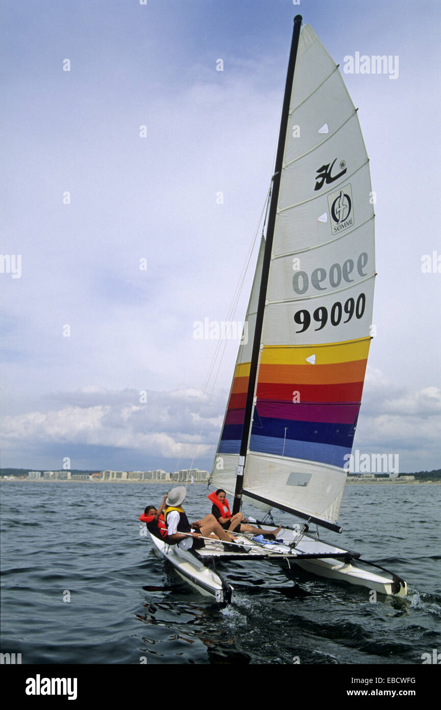 Hobie Cat-Katamaran Segeln Schule von Hardelot Pas-de-Calais Abteilung ...