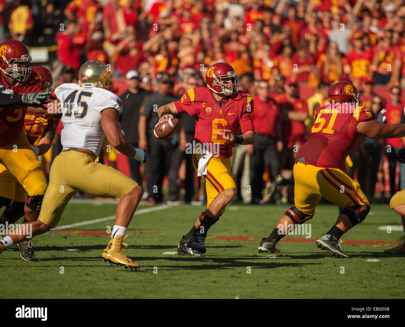 Los Angeles, CA, USA. 29. November 2014. USC Quarterback (6) Cody ...