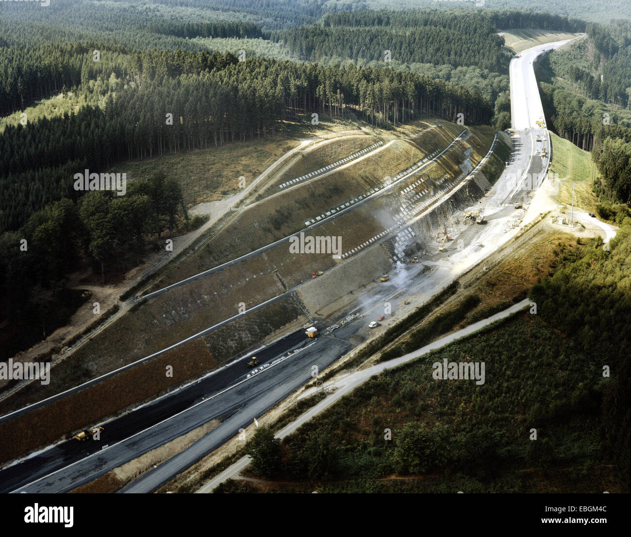 BAB A46 Autobahnbau, Hangstabilität in der Nähe von Ruhrtalbruecke ...