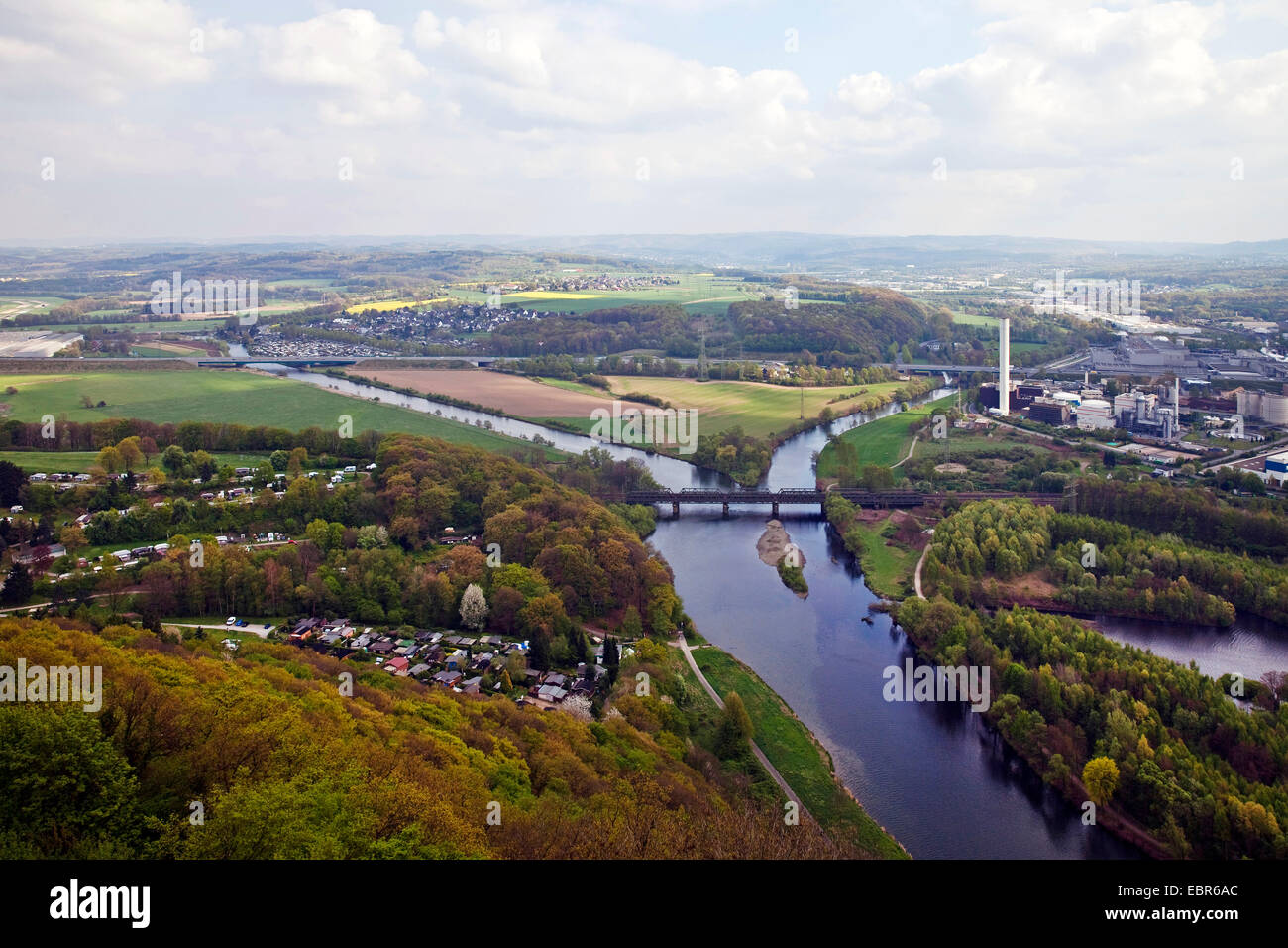 Lenne River fließt in die Ruhr, Deutschland, Nordrhein-Westfalen ...
