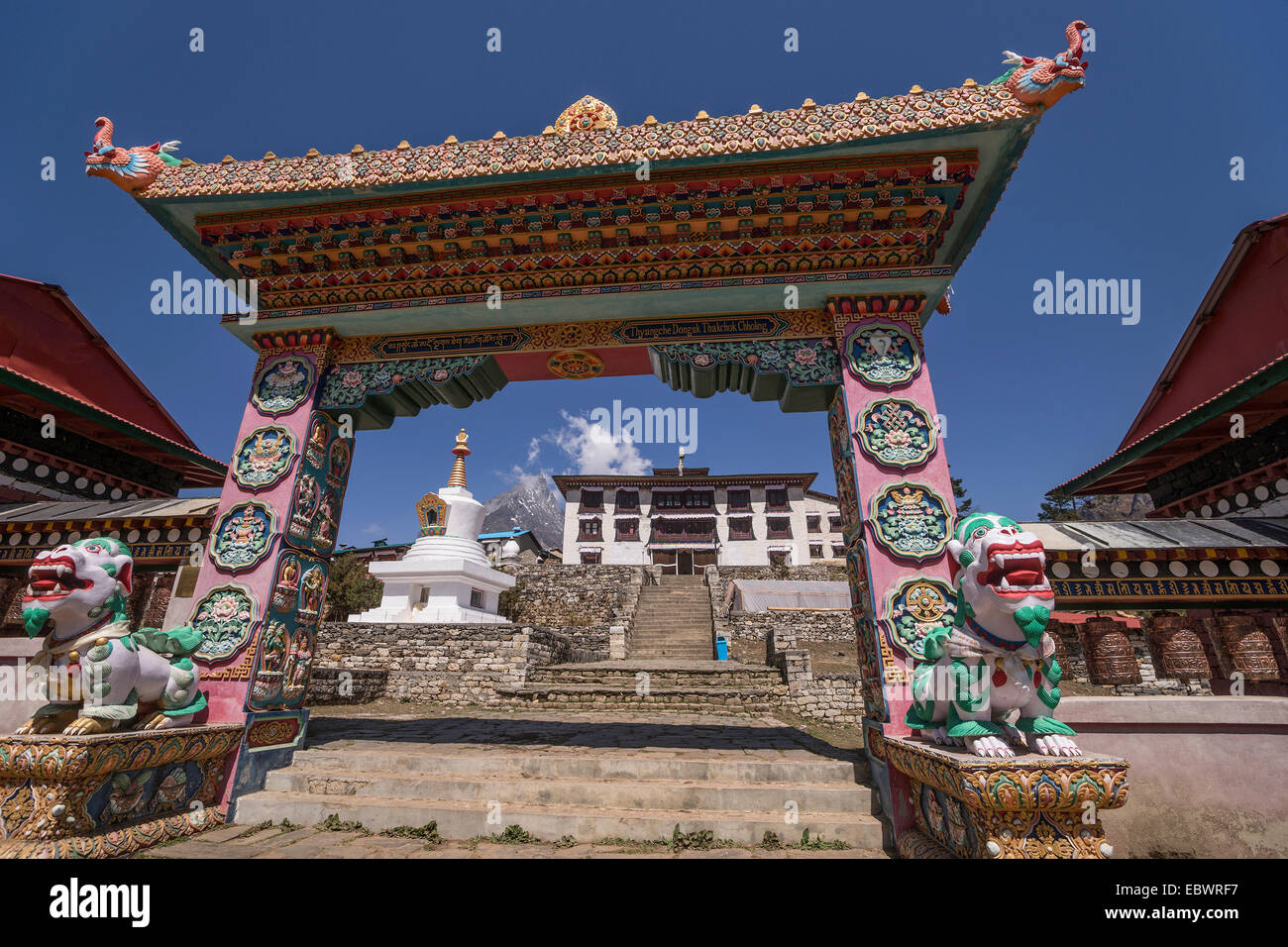 Tor, das Kloster Tengboche, Solukhumbu Bezirk, Khumbu, Nepal, Everest ...