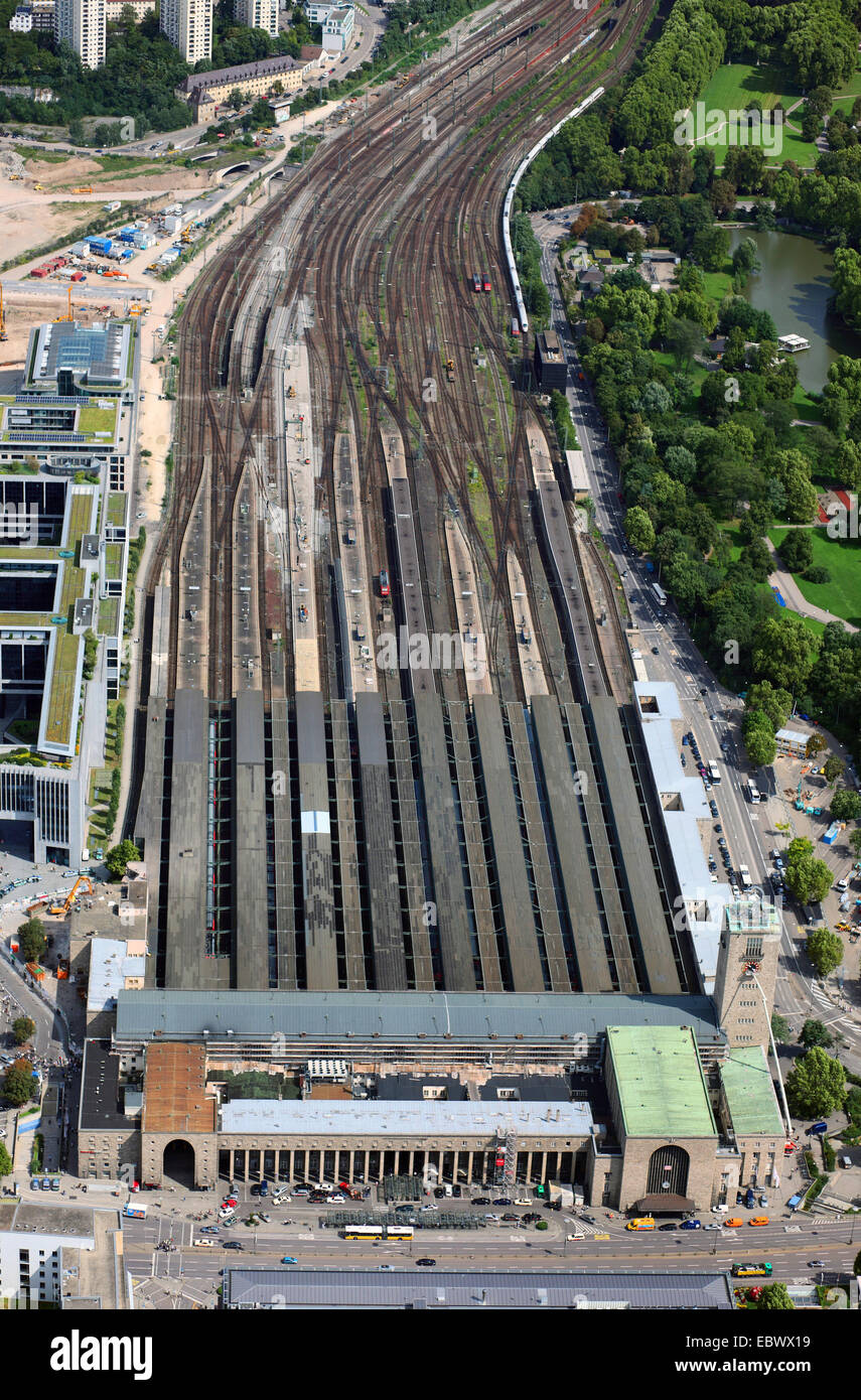 Stuttgarter Hauptbahnhof, Blick von Westen, Deutschland, Baden ...