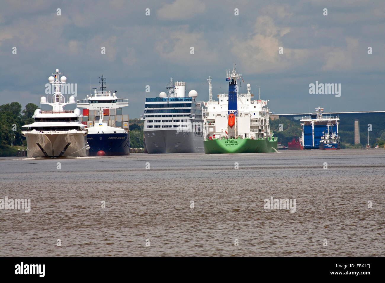 Schiffe auf dem Nord-Ostsee-Kanal, Deutschland geht Stockfotografie - Alamy