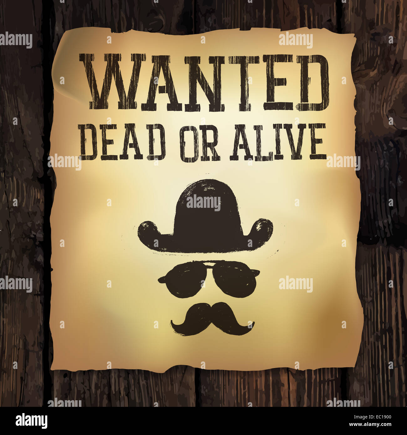 Vintage Wanted Poster Grunge Illustration Stockfotos & Vintage Wanted ...