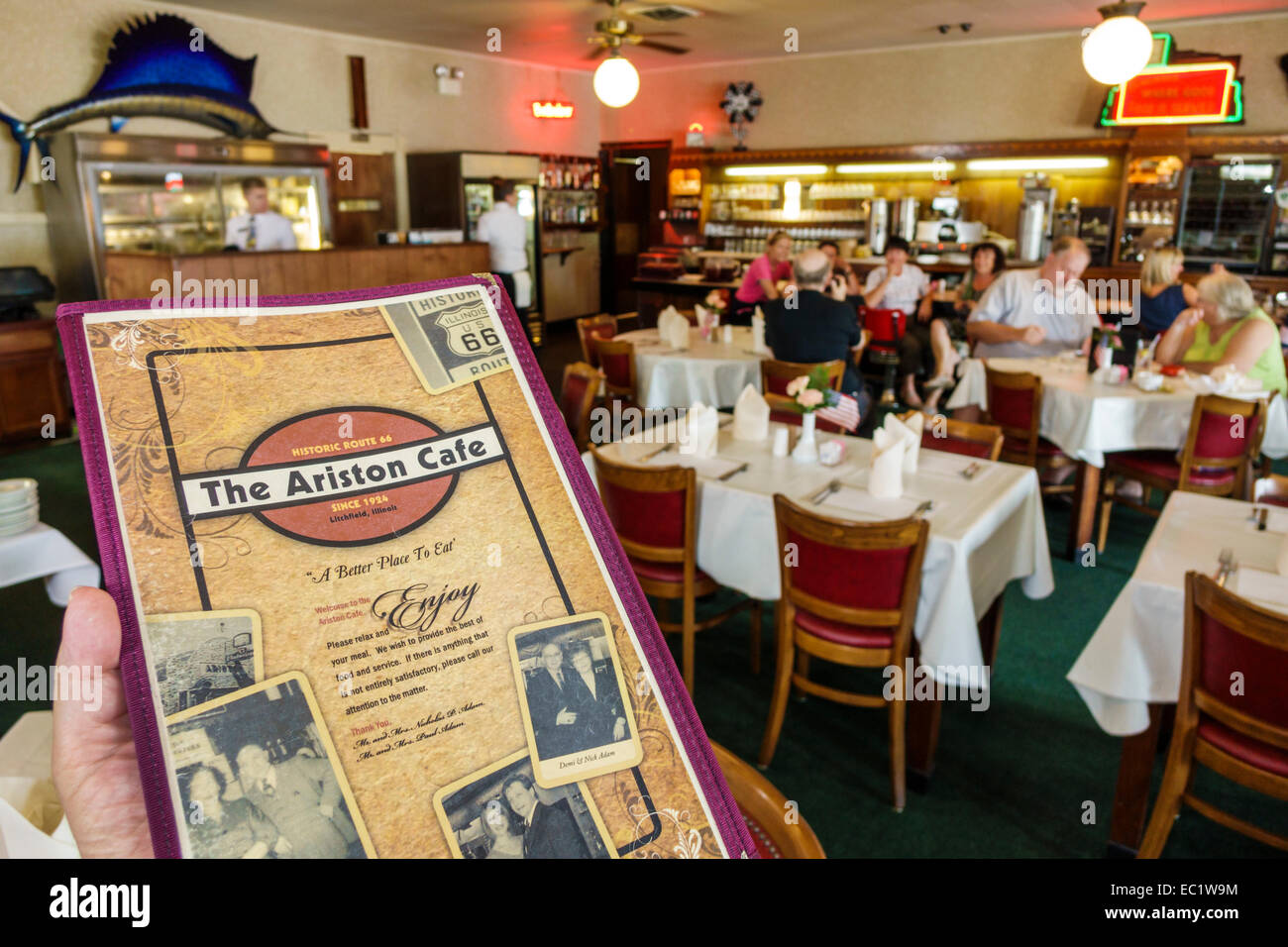 Illinois Litchfield, historische Autobahn Route 66, das Ariston Cafe ...