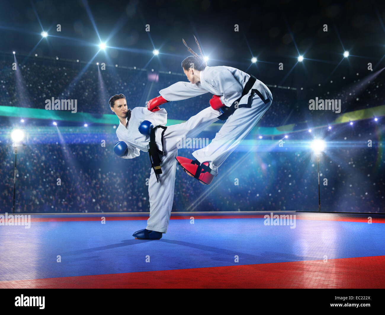 Female Karate Fighting Stockfotos und -bilder Kaufen - Alamy