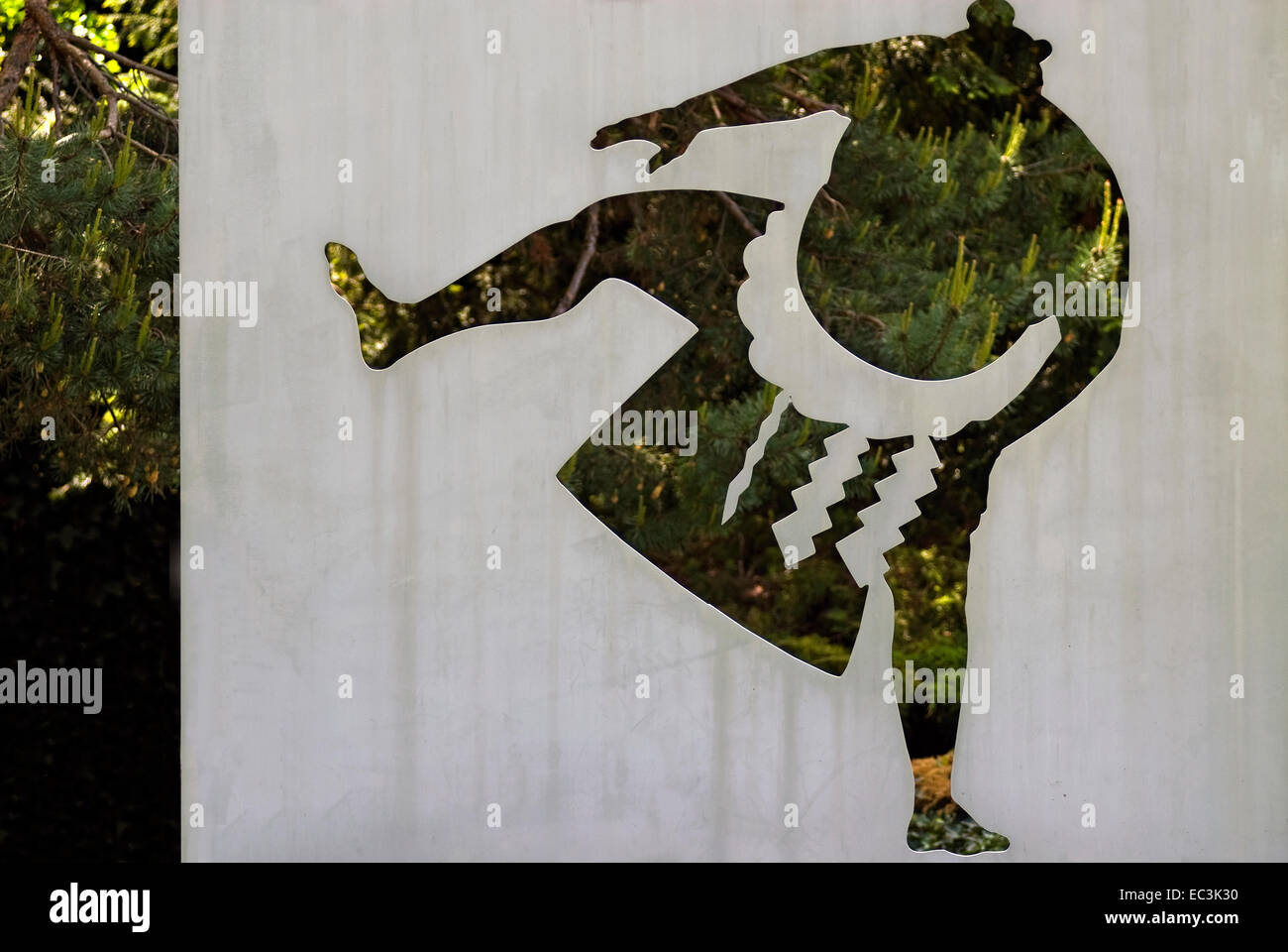 Bild einer Sumo-Ringer-Skulptur im La Parc Olympia in Lausanne, Schweiz ...