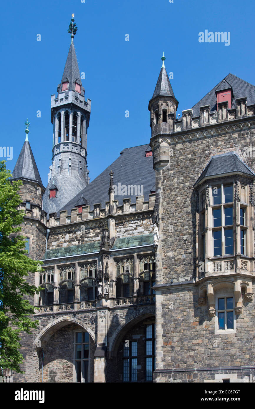 Rathaus Aachen, Rheinland, Nordrhein Westfalen, Deutschland, Europa ...