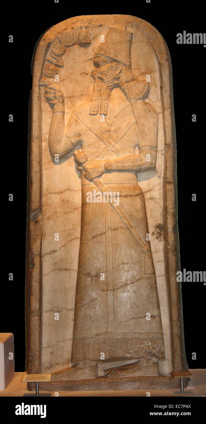 Stele von Shamshi-Adad V (823-811 v. Chr.) Assur, ca. 814 v. Chr.. Von ...