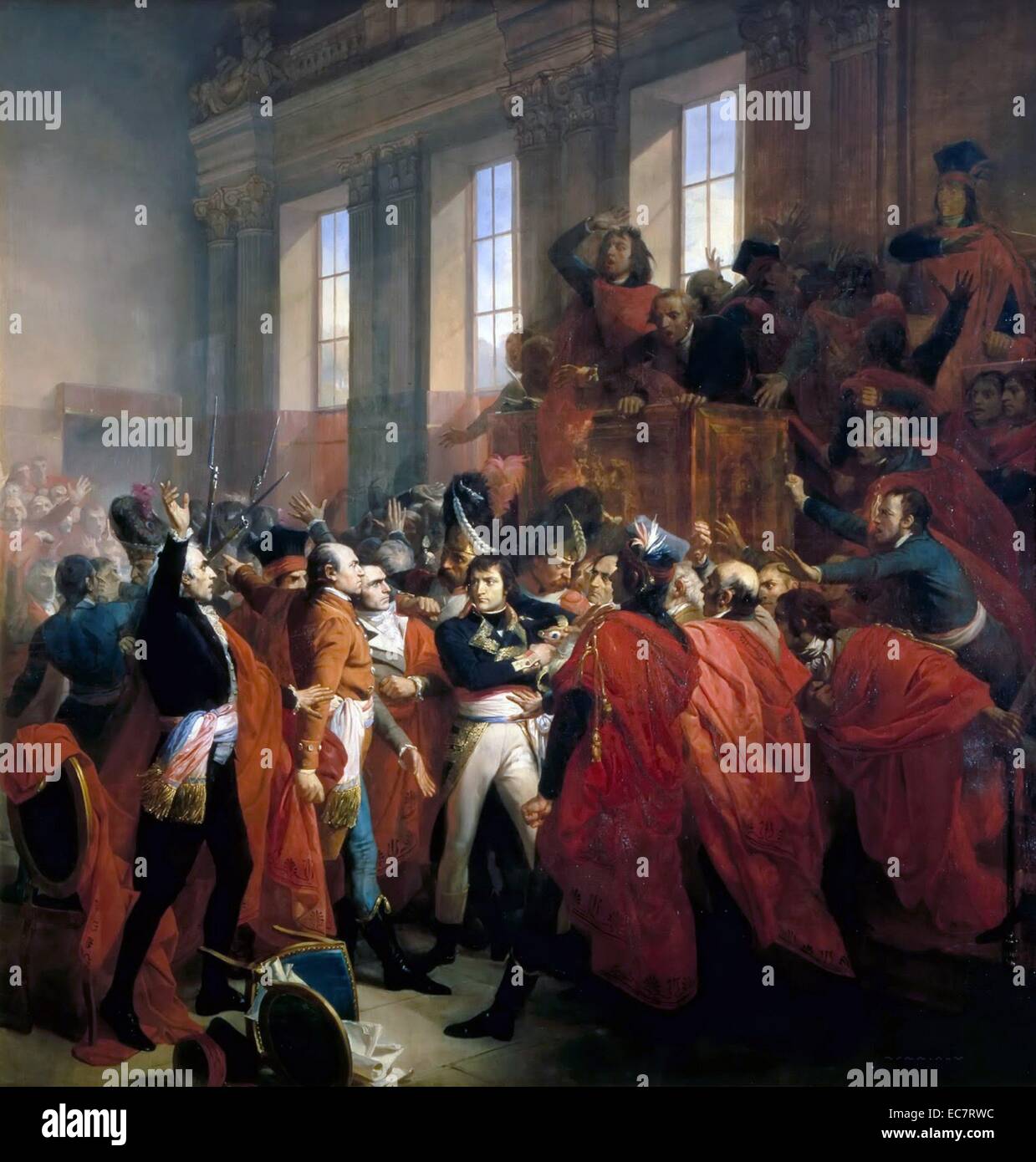 1840 Francois Bouchot Darstellung von Napoleon Bonaparte im Rat der 500 ...