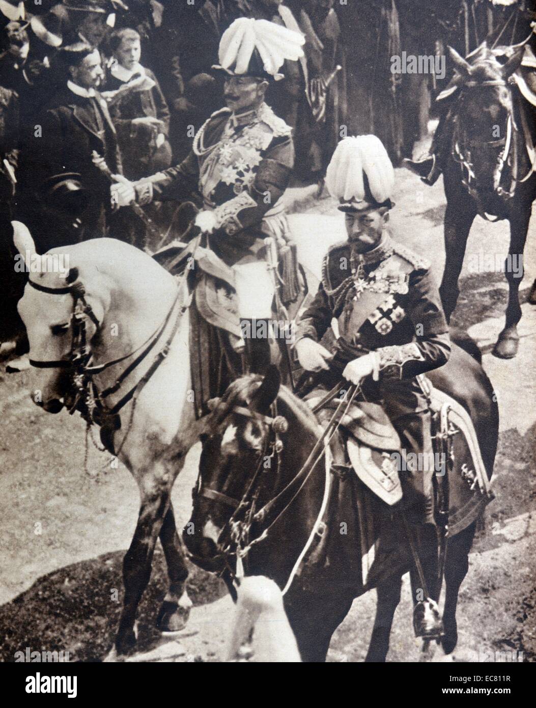 Foto von King George V (1865-1936) und Kaiser Wilhelm II. von ...
