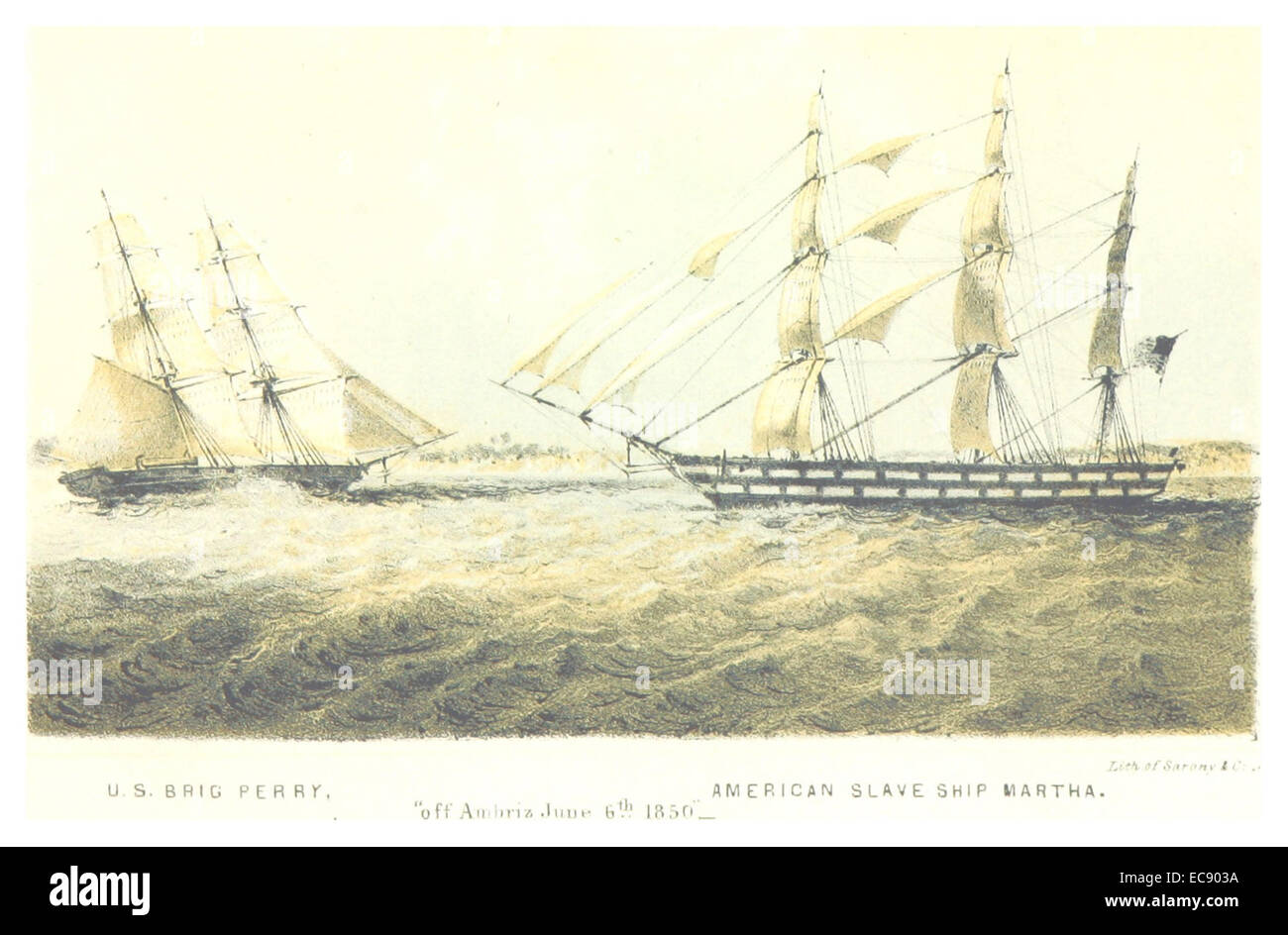 Slave ship drawing Ausgeschnittene Stockfotos und -bilder - Alamy