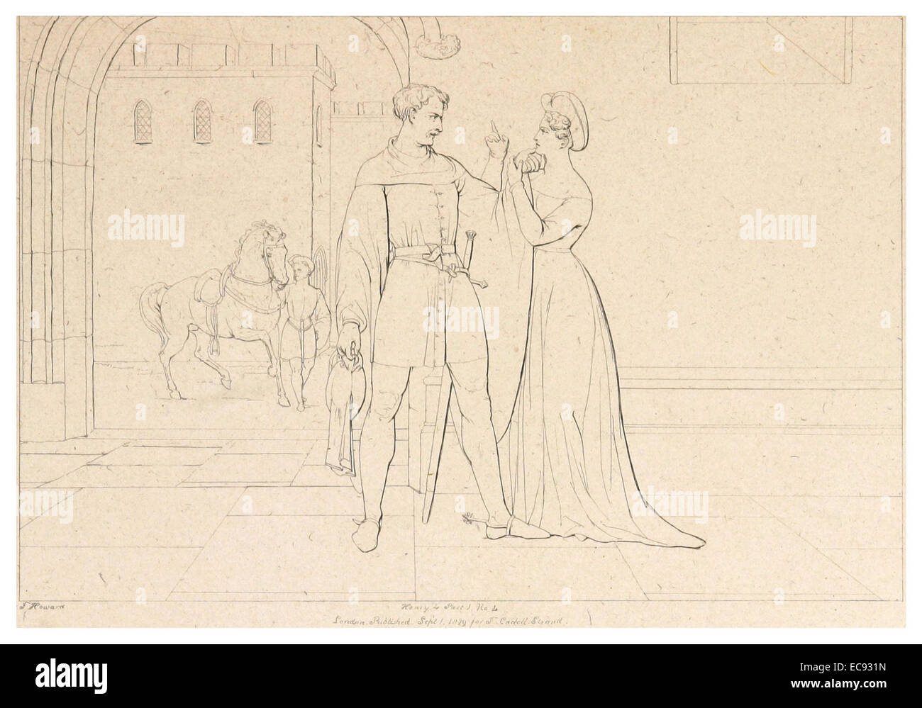 Diese Illustration von Howard aus dem Jahr 1828-1833 zeigt eine Szene ...