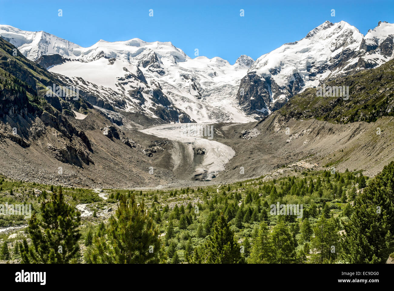Morteratsch-Gletscher, Engadin, Schweiz Stockfotografie - Alamy