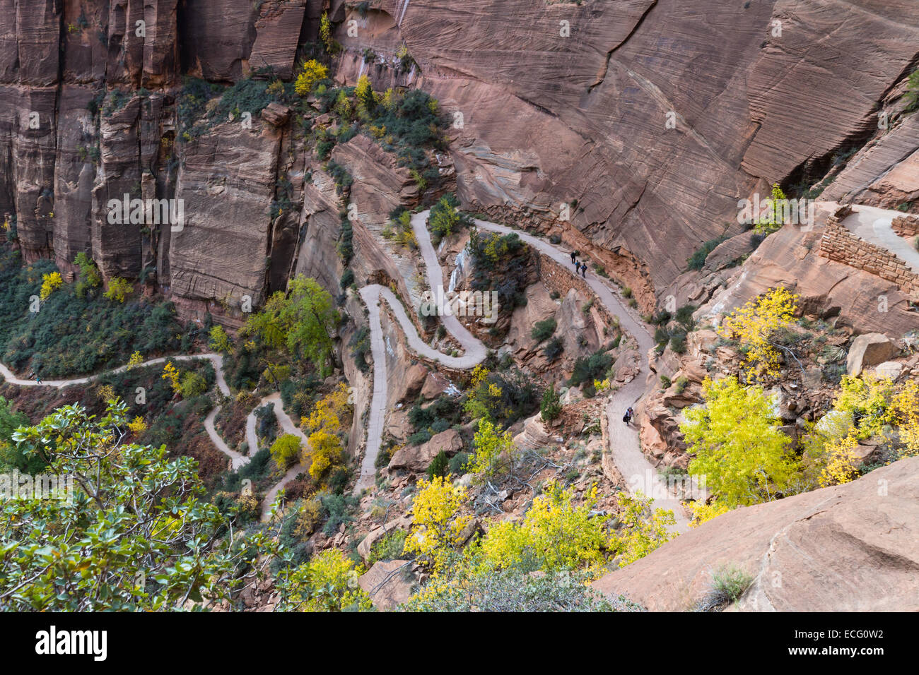 Switchback Trail in die Angels Landing Wanderung im Zion National Park ...