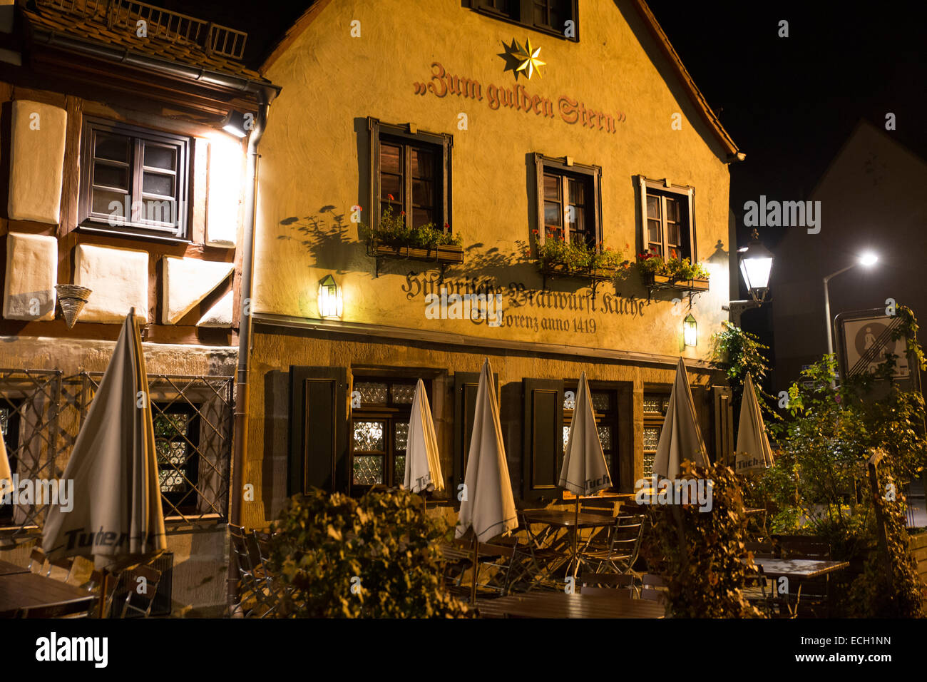 berühmte Wurst Restaurant Nürnberg "Zum Gulden Stern Stockfotografie ...