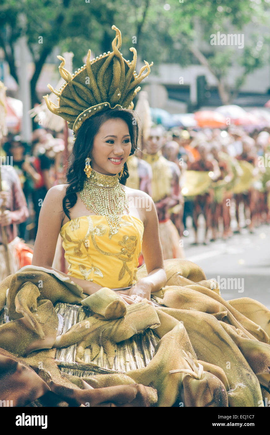 Schönheit Pageant Prozession während Sinulog Festival feiern in Cebu ...