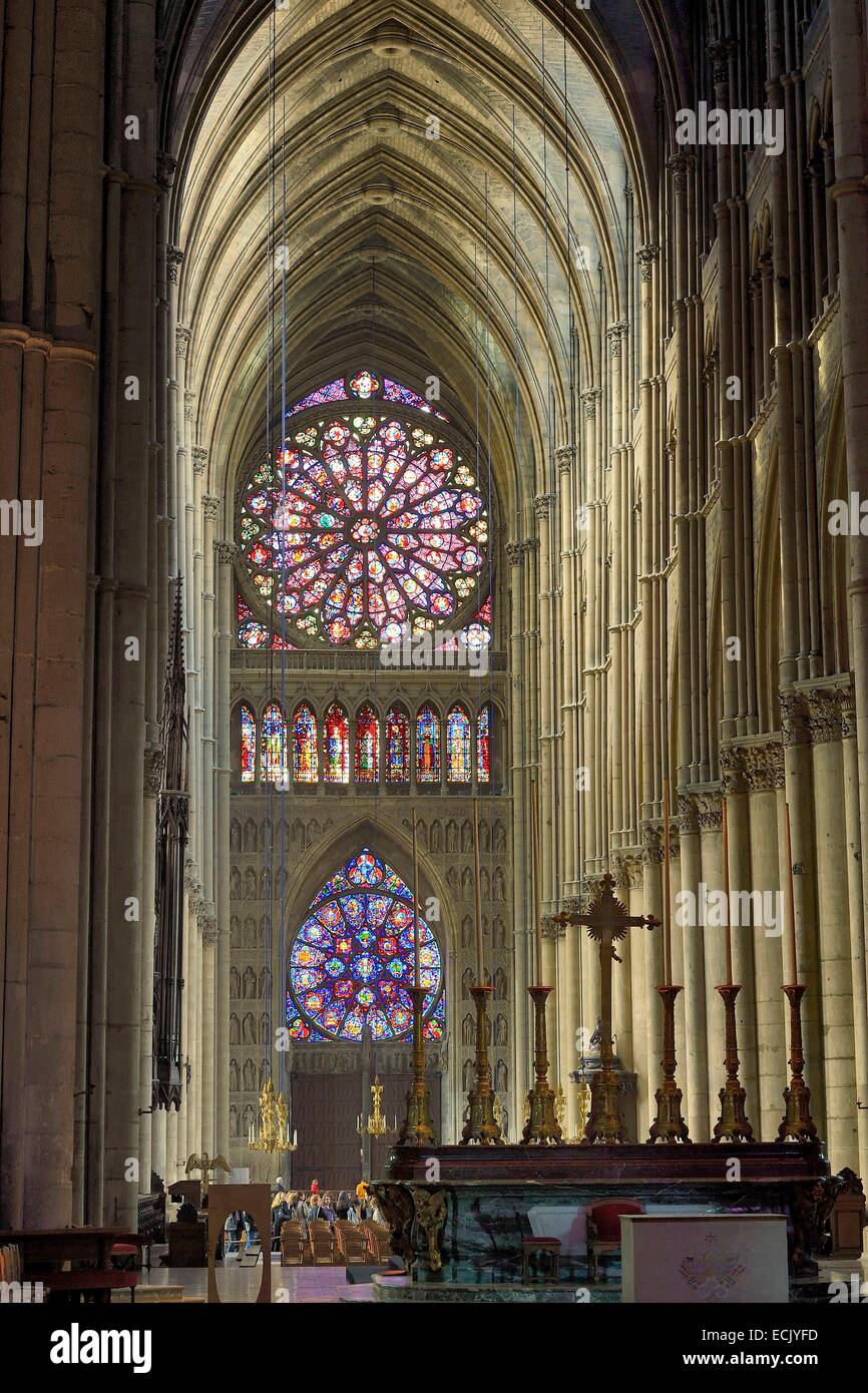 Rose window reims cathedral france Stockfotos und -bilder Kaufen - Alamy