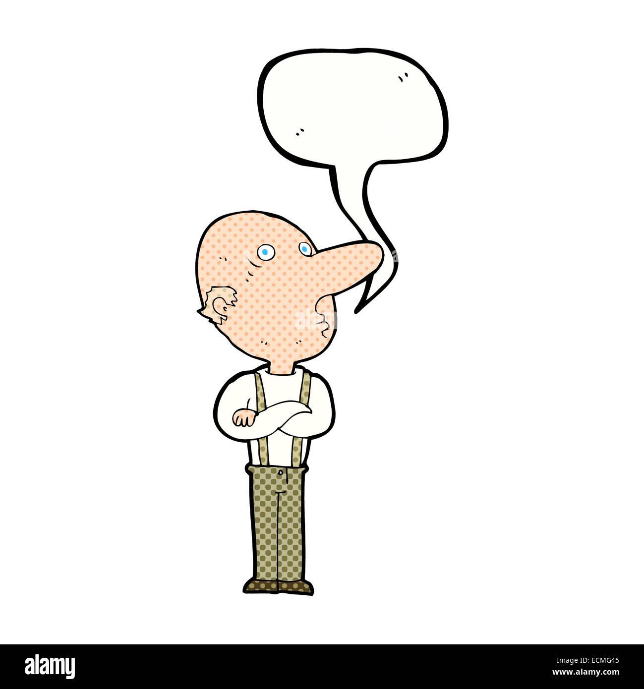 Cartoon Alter Mann mit verschränkten Armen mit Sprechblase Stock ... Cartoon Alter Mann mit verschränkten Armen mit Sprechblase Stock ...