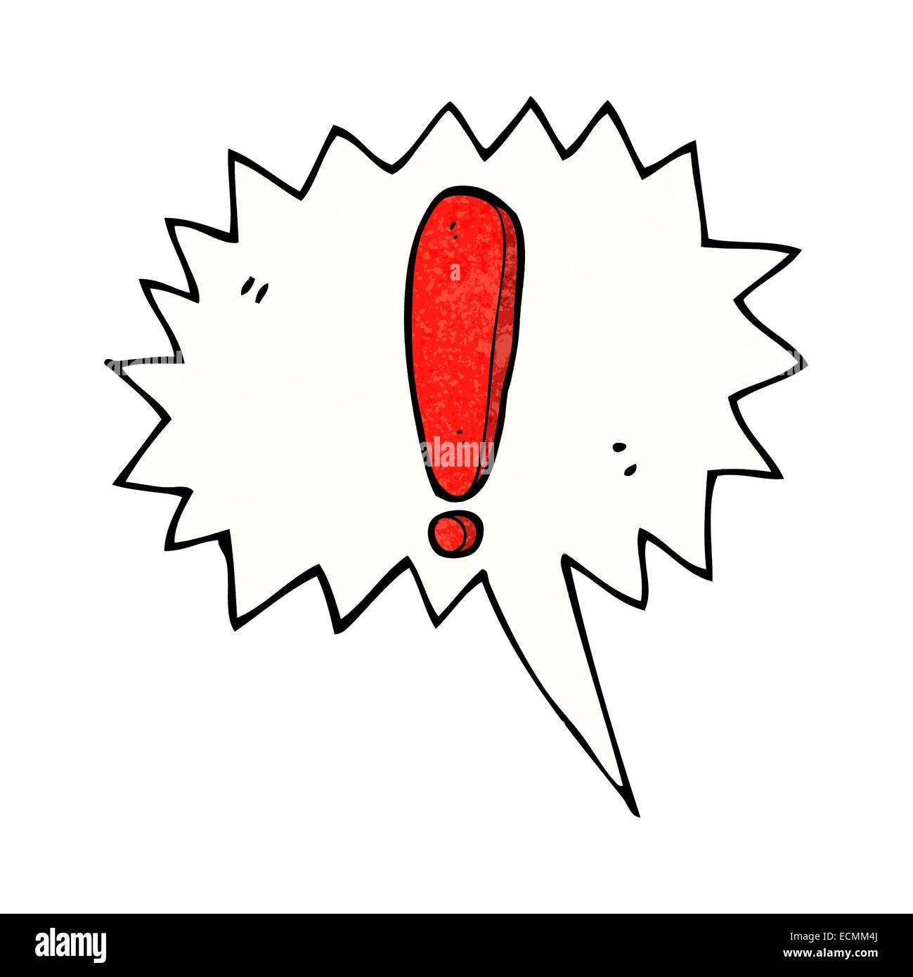 Cartoon-Ausrufezeichen mit Sprechblase Stock-Vektorgrafik - Alamy