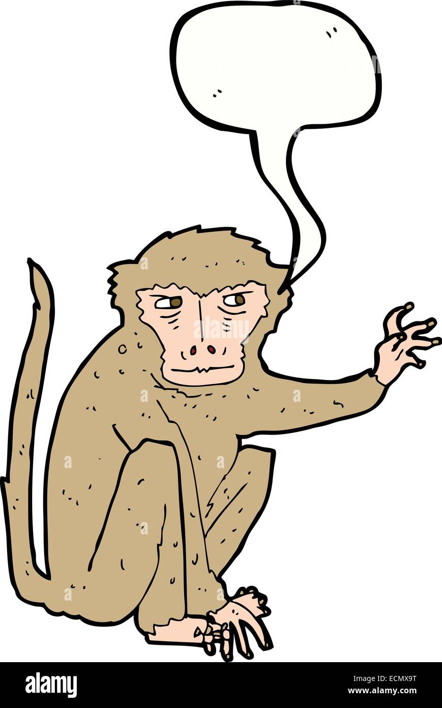 Cartoon böse Affe mit Sprechblase Stock-Vektorgrafik - Alamy