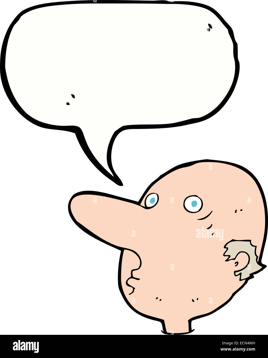 Cartoon Glatze Mann mit Sprechblase Stock-Vektorgrafik - Alamy