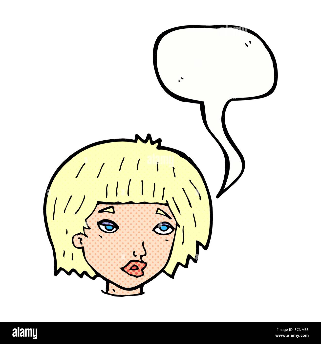 Cartoon langweilig aussehende Frau mit Sprechblase Stock-Vektorgrafik ...
