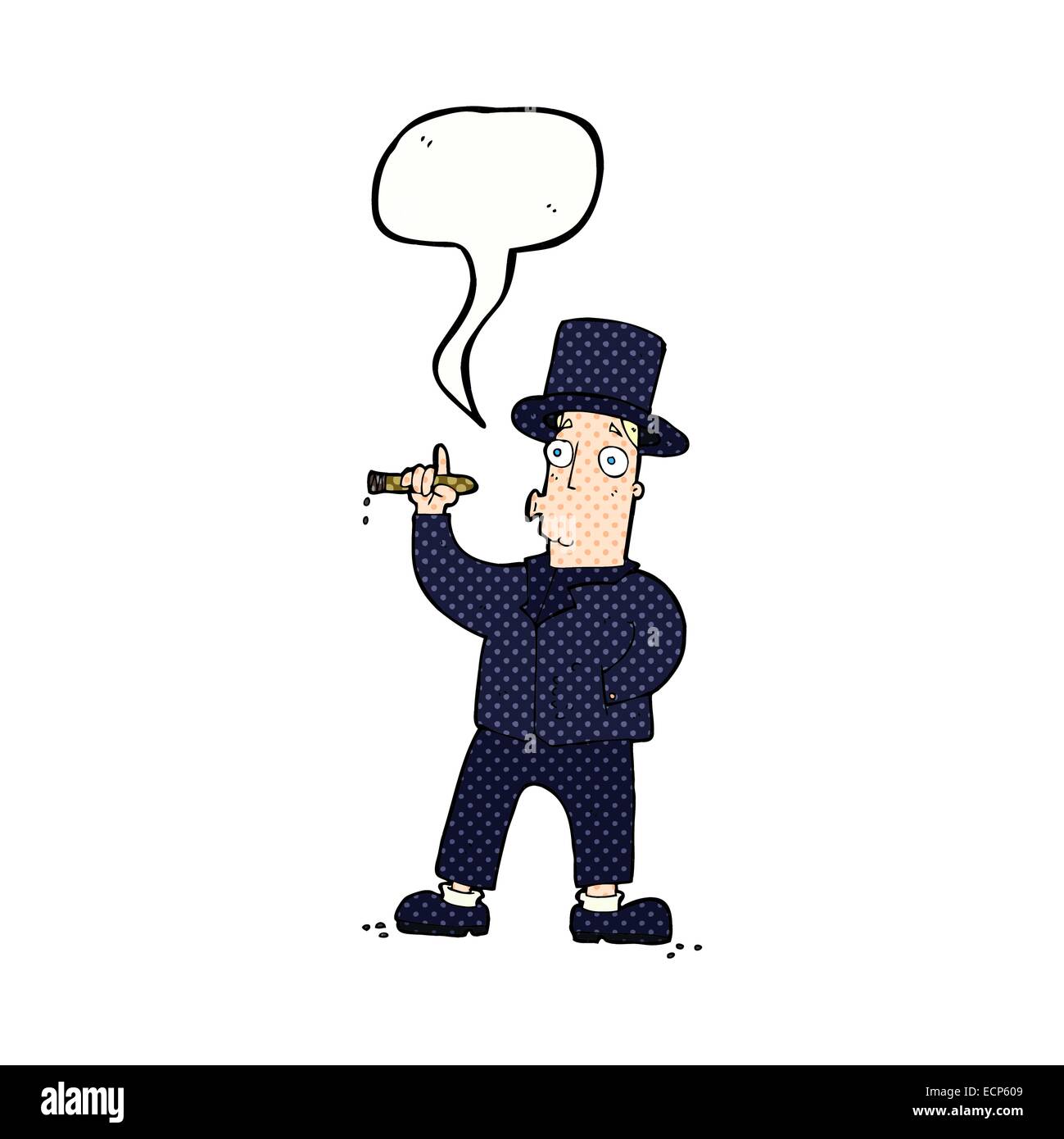 Cartoon Rauchen Gentleman mit Sprechblase Stock-Vektorgrafik - Alamy