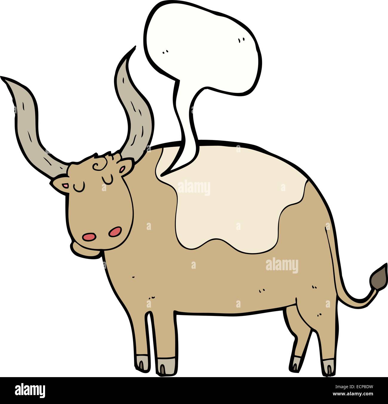 Cartoon-Rind mit Sprechblase Stock-Vektorgrafik - Alamy