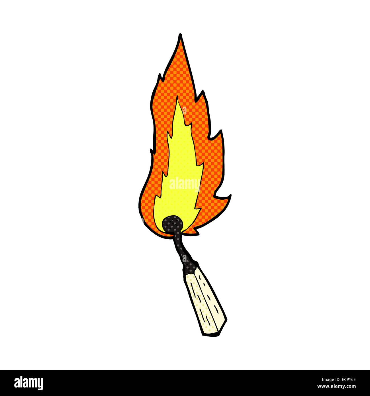 Retro Comic-Stil cartoon brennendes Zündholz Stock-Vektorgrafik - Alamy