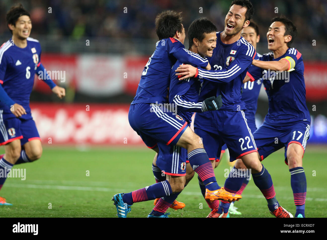 Osaka, Japan. 18. November 2014. (L-R) Shinji Okazaki, Yasuyuki Konno ...