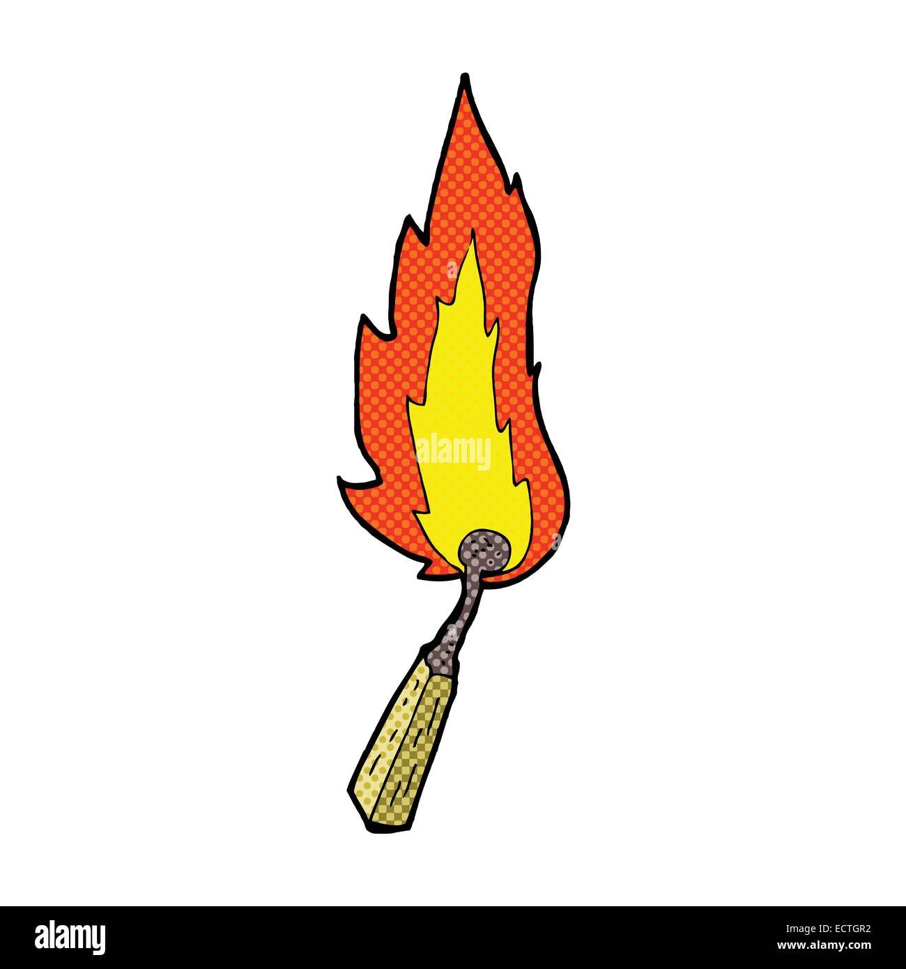 Retro Comic-Stil cartoon brennendes Zündholz Stock-Vektorgrafik - Alamy