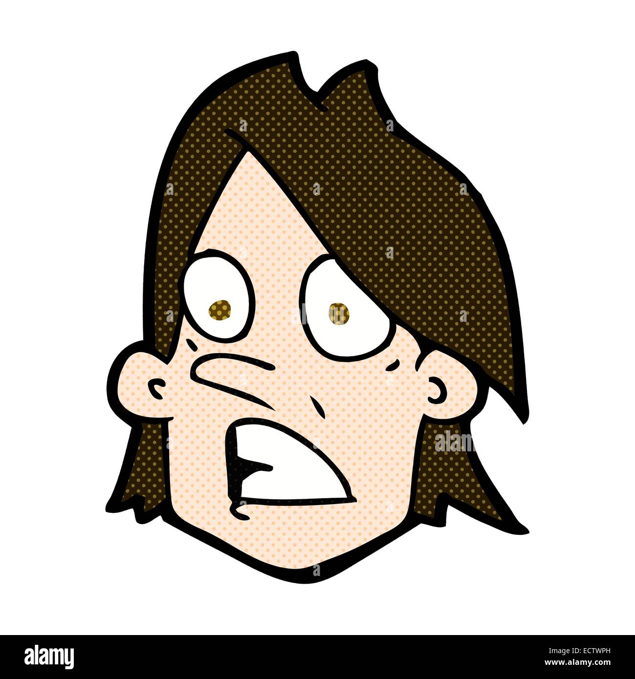 Retro Comic-Stil cartoon Angst Gesicht Stock-Vektorgrafik - Alamy