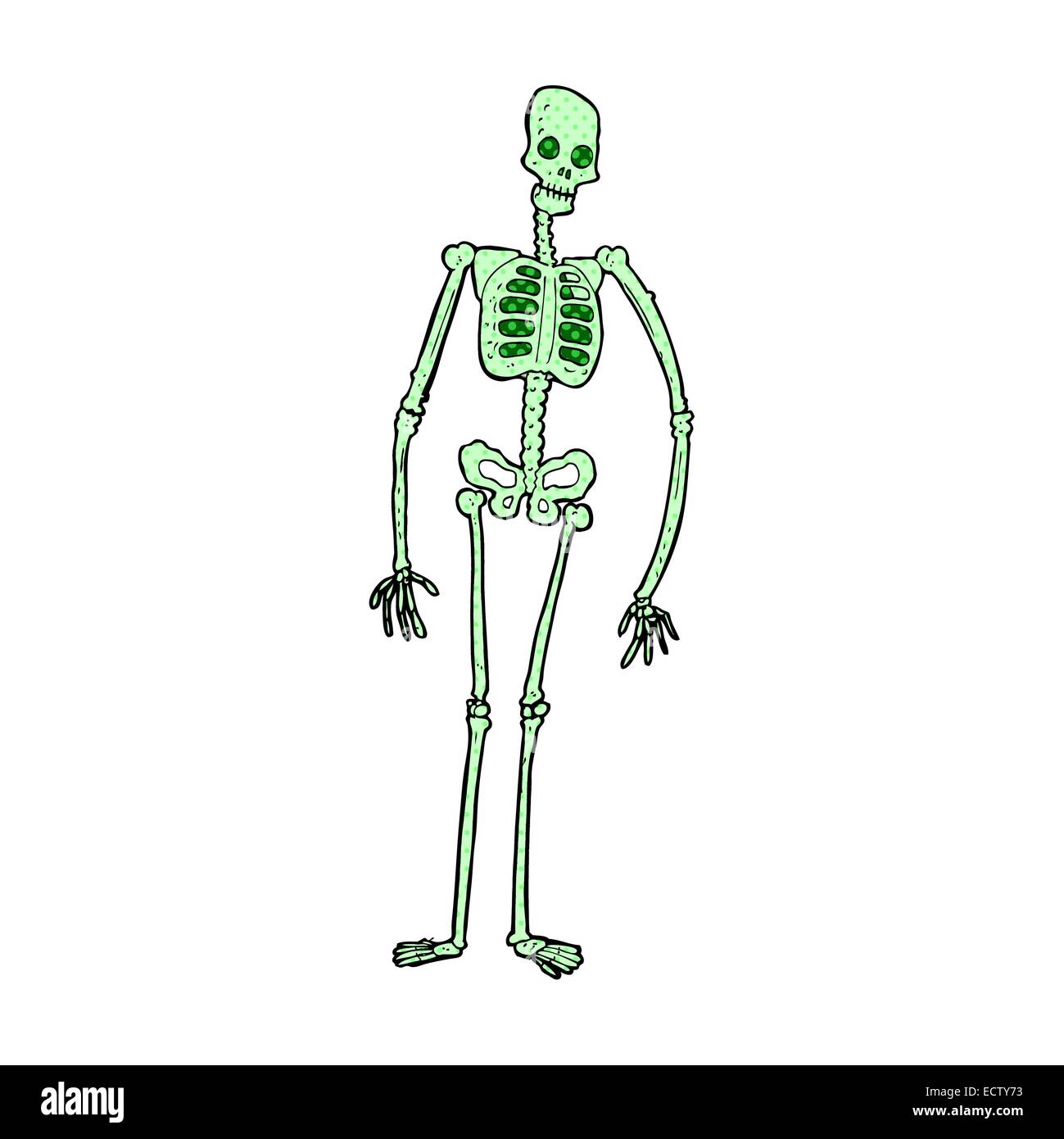 Retro Comic-Stil cartoon gruseliges Skelett Stock-Vektorgrafik - Alamy