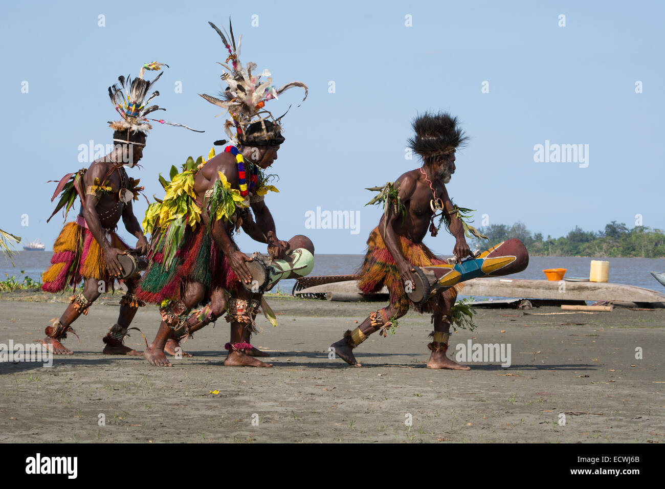 Melanesien, Papua-Neu-Guinea, Sepik River Gebiet, Dorf von Kopar ...
