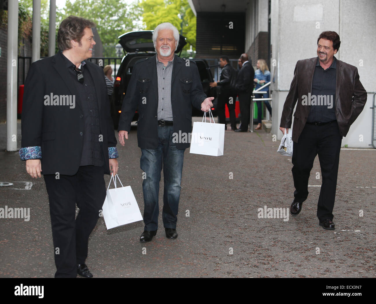 Die legendären Osmond Brothers Jimmy, Jay und Merrill außerhalb ITV ...