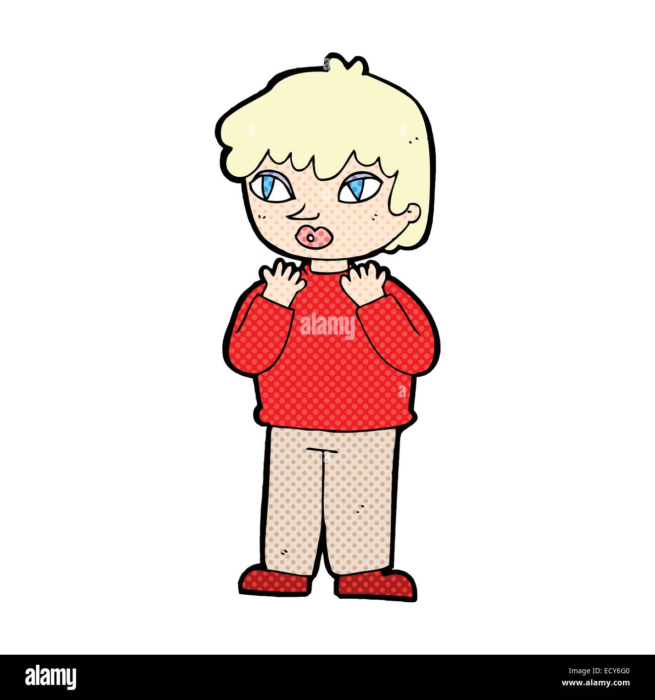 Retro Comic-Stil cartoon besorgt person Stock-Vektorgrafik - Alamy