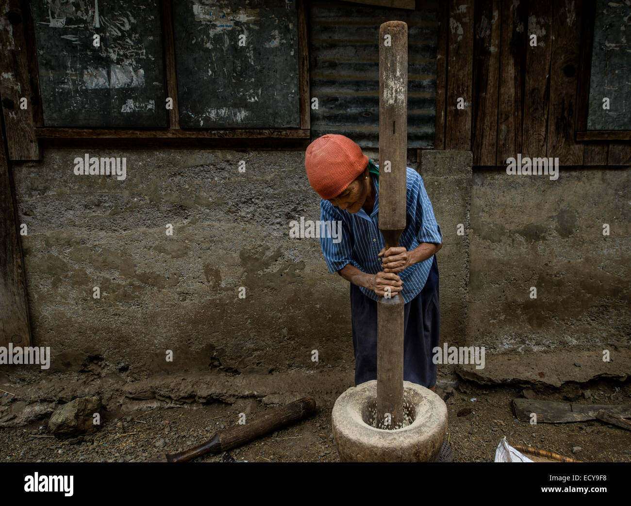 Stampfen von reis -Fotos und -Bildmaterial in hoher Auflösung – Alamy