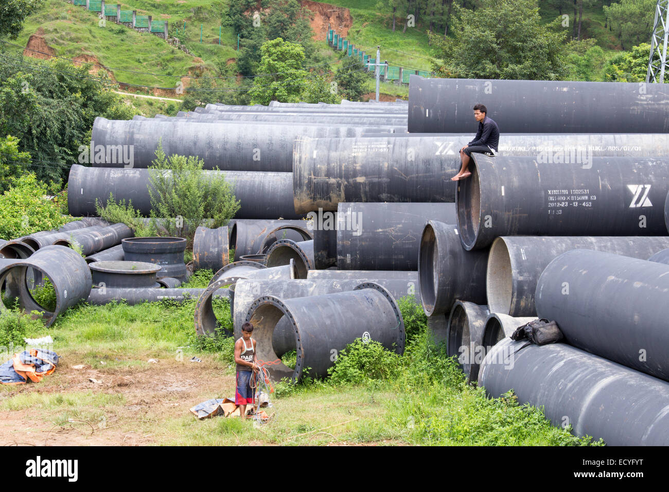 Neue Pipeline soll Wasser laufen in Kathmandu-Tal, Kathmandu, Nepal ...
