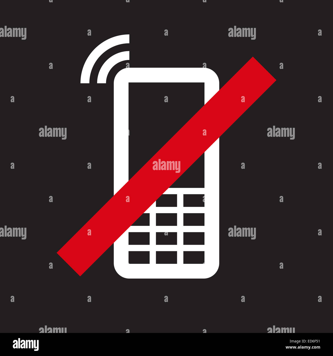 Prohibition Mobile Phone Symbol On Stockfotos & Prohibition Mobile ...