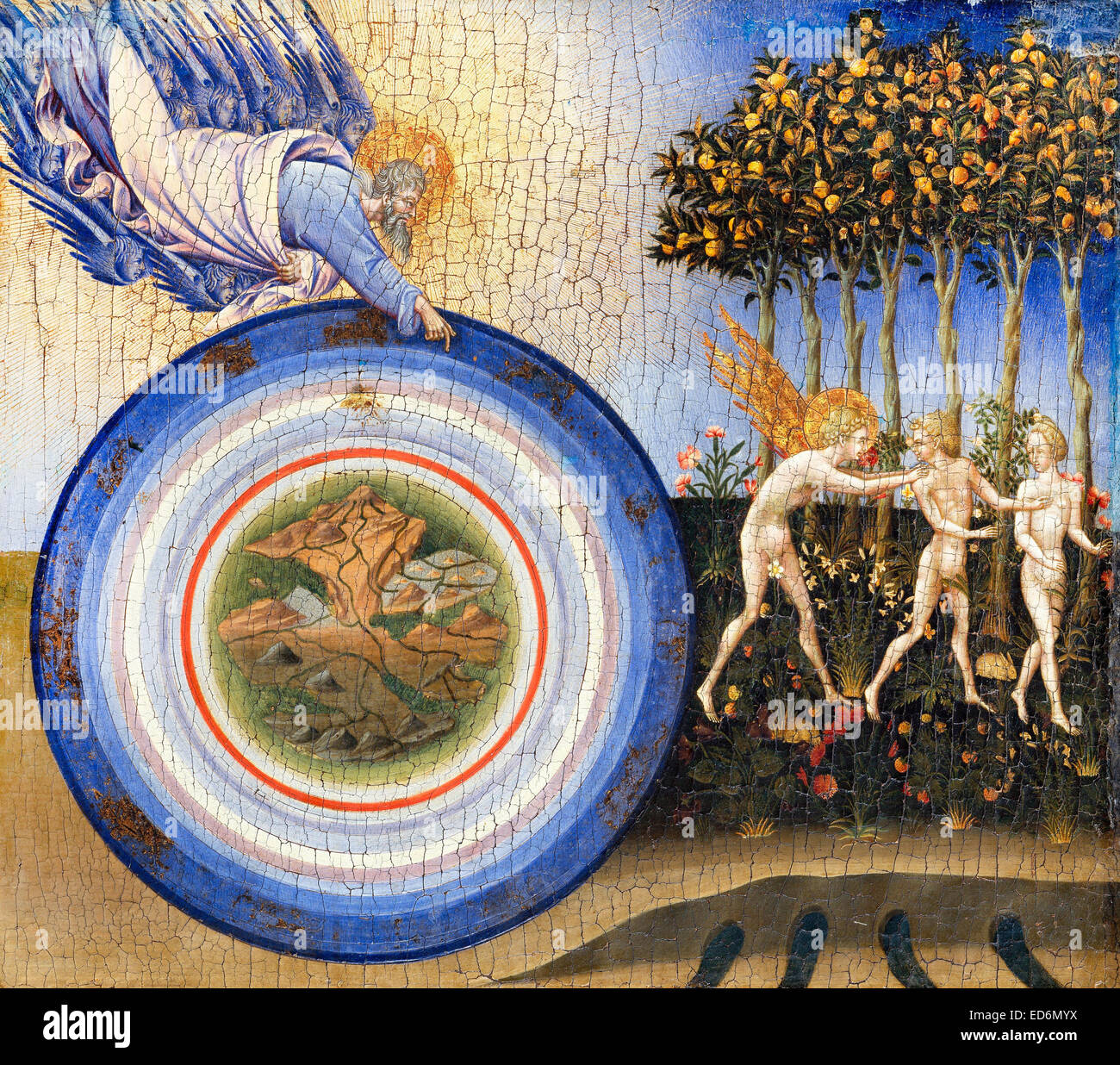 Giovanni di Paolo, die Schöpfung der Welt und die Vertreibung aus dem Paradies 1445 Tempera und ...