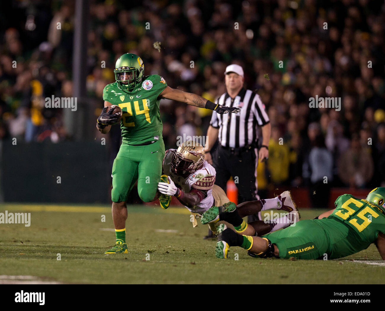 Pasadena, CA. 1. Januar 2015. Oregon Ducks Runningback (24) Thomas ...